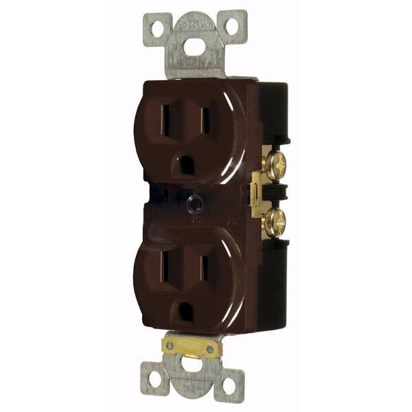 15 AMP Rectangle Coffee Electrical Receptacle Plastic-Aluminum American ...