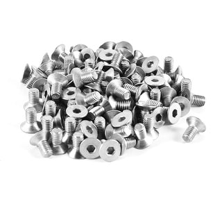 100 Pcs Countersunk Hex Flat Head Hex Key Bolts Screws M4 x 8mm ...
