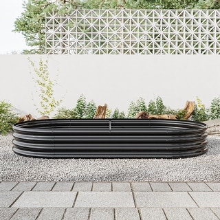 Oval Large Metal Raised Planter Bed, Raised Garden Bed Outdoor, for for ...