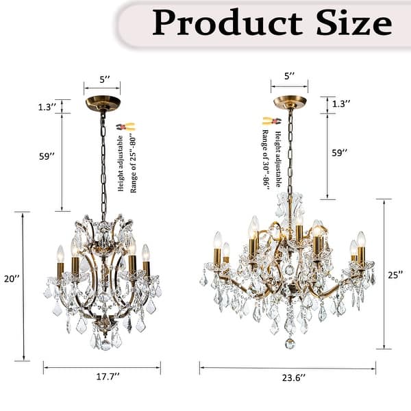 Classic/Traditional Crystal Chandelier Antique Gold Glam Lighting ...