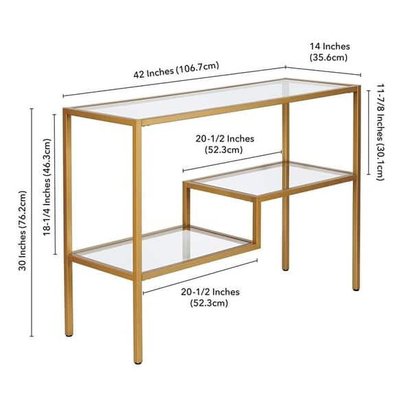 Traditional Two Tier Metal Console Table in Gold and Brass Finish - 54 ...