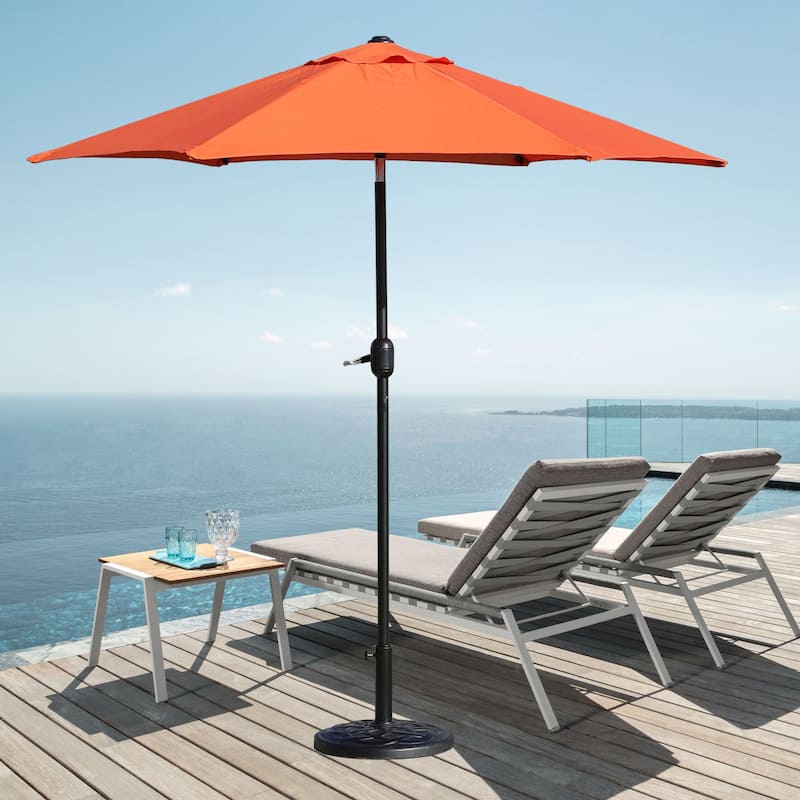 EVE Modern 7.5ft Orange Color Market Umbrella with Stand - Overstock ...