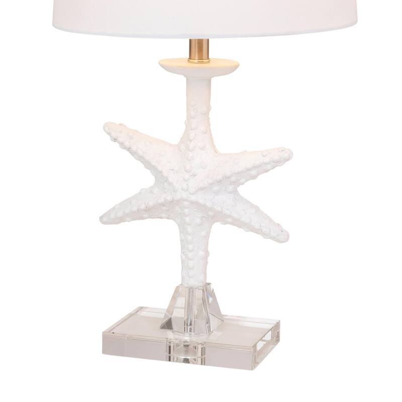 Lux Lighting 28" White Coastal Starfish Table Lamps With Crystal Base ...