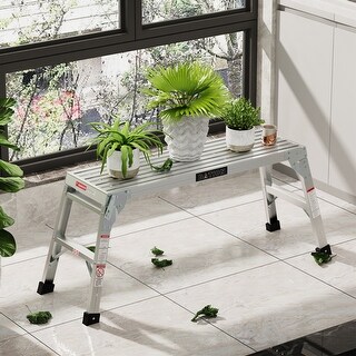Aluminum Step Ladder Portable Bench Folding Ladders Stool - Bed Bath ...