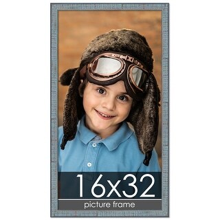 16x32 Distressed/Aged Complete Wood Picture Frame with UV Acrylic, Foam ...