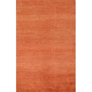 Orange Gabbeh Oriental Foyer Rug Contemporary Handmade Wool Carpet - 3 ...