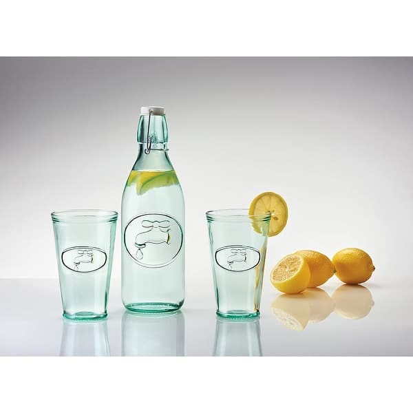 Amici Home Italian Recycled Green Water Tap Glass Bottle - 34 oz - Bed ...