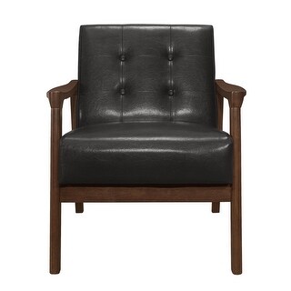 Offex Alby Collection Accent Chair with Button Tufted Back, Dark brown ...