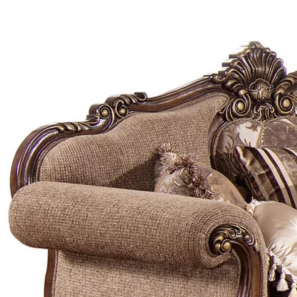 Best Master Furniture Isadora Victorian Traditional Chenille Hazelnut ...