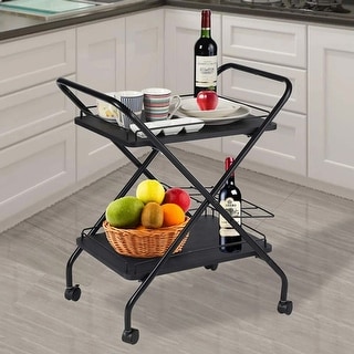 2-Tier Rolling Utility Cart with Wheels - Bed Bath & Beyond - 37252979