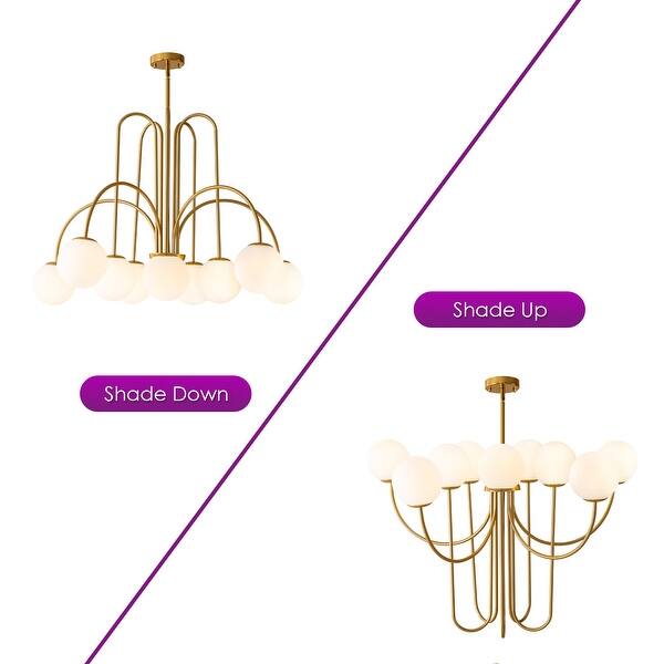 10-Light Modern Glam Linear Sputnik Glass Globe Bubble Chandelier for ...