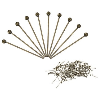 100Pcs Silver Ball Head Pins 18mm Wire Head Pins Brass 24 Gauge - Bed ...