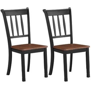 Costway Set of 2 Wood Dining Chair High Back Kitchen Whitesburg Side ...