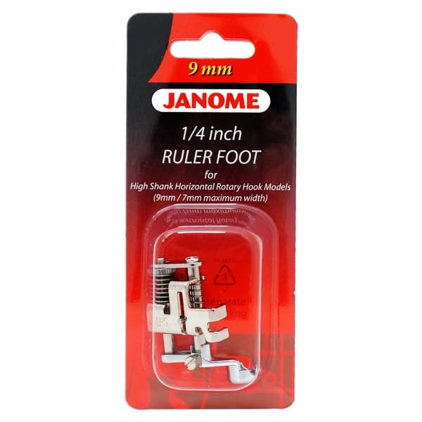 Janome 1/4" Ruler foot for High-Shank Horizontal Rotary Hook Models (9 ...