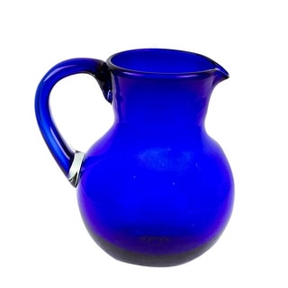 Novica Handmade Chic Cobalt Handblown Recycled Glass Pitcher - Bed Bath ...