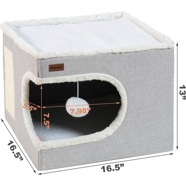 Cat Bed for Indoor Cats Cube House, Covered Cat Cave Beds - Bed Bath & Beyond - 40358690