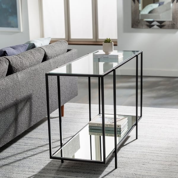 Alecsis Glass Two-Tier 30-inch Console Table - Bed Bath & Beyond - 34440495