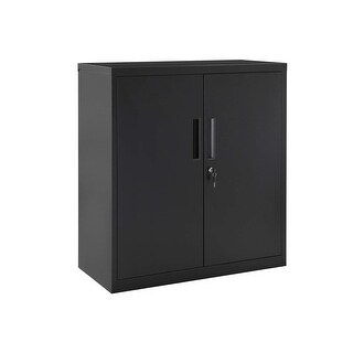 Black Steel Storage Cabinet with Lock - 31.5undefinedL x 15.7undefinedW ...