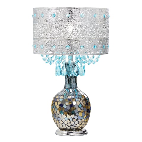 River of Goods Solvang Jeweled Metal/Mosaic Base Cascading Crystal ...