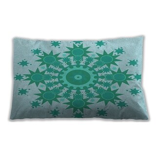 Ahgly Company Patterned Indoor-Outdoor Tron Blue Lumbar Throw Pillow ...