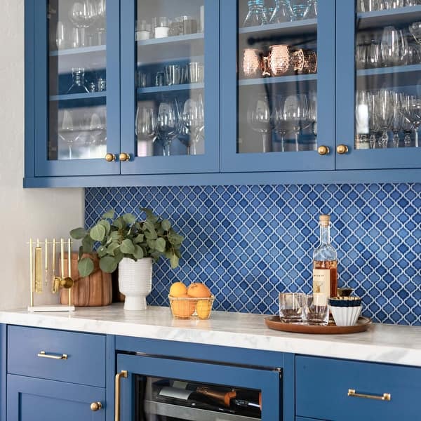 Merola Tile Hudson Tangier Denim Blue 12-3/8" x 12-3/8" Porcelain Floor ...