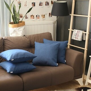 Set Of 4 Blue Textured Pillow Covers - Bed Bath & Beyond - 39556180