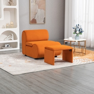 House hold Accent Chair with Ottoman, Cushioned deep seat no armrest ...