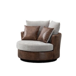 Swivel Accent Barrel Chair and Sofa with 4 Pillows 360 Degree Swivel ...