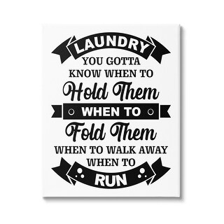 Stupell Laundry Room Vintage Style Text Phrase Banners Canvas Wall Art ...