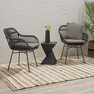 Outdoor Garden Patio 2-Piece Chair Set, Durable Polyethylene Rattan ...