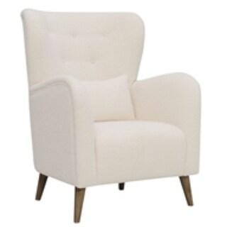 42" Ivory Wood Winged Arm Chair - Bed Bath & Beyond - 36754990