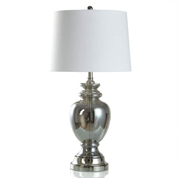 Silver Mercury Table Lamp - Antiqued Silver Smoked Glass With Pewter ...