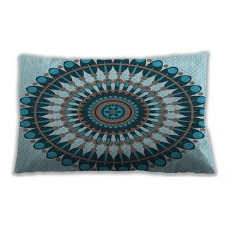 Ahgly Company Patterned Indoor-Outdoor Tron Blue Lumbar Throw Pillow ...