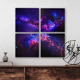 4 Piece Universe Romantic Galaxy Canvas Wall Art Gallery Wrapped - Bed ...
