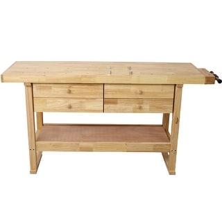 60in Workbench w/Drawers Wooden Workbench for Garage Workshop and Home ...