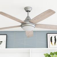 52" Prominence Home Memphis Pewter Contemporary Indoor LED Ceiling Fan ...