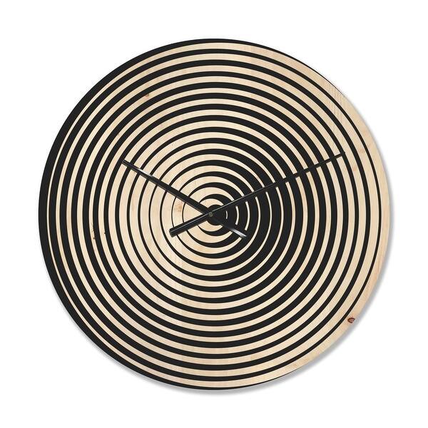 Designart 'Black and White Optical Illusion' Modern Wood Wall Clock ...