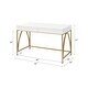 ACME Lightmane Writing Desk in White High Gloss and Gold - Bed Bath ...