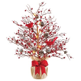 LED Lighted Artificial Berry Tree with Cardinals - NO SIZE - Bed Bath ...