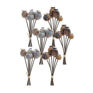 Set of 6 Poppy Pod Artificial Flower Bundles 10.5" - Bed Bath & Beyond ...