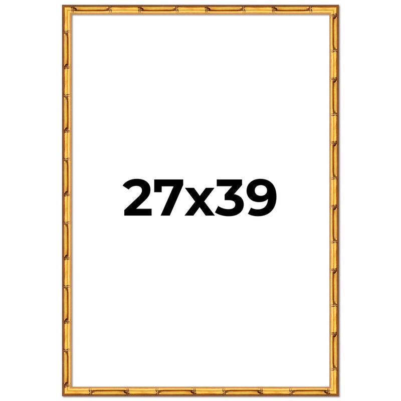 27x39 Solid Gold Bamboo Style Wood Frame - Great for Posters, Photos ...