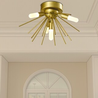 Maxax 4 lights Gold Metal LED Flush Mount - N/A - Bed Bath & Beyond ...