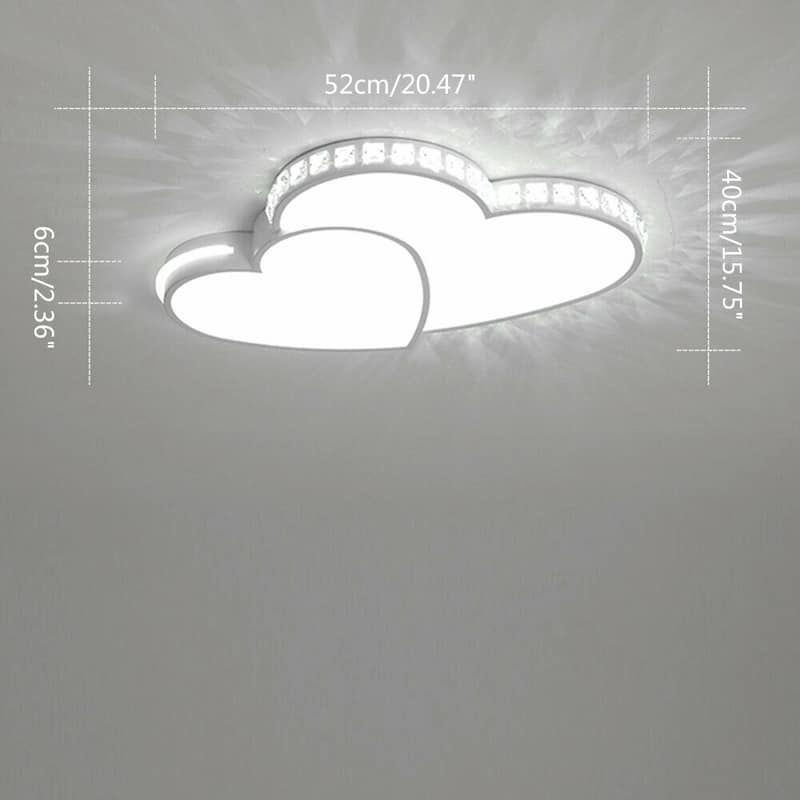 Crystal Heart-shaped LED Ceiling Light Flush Mount - 20.47*15.75*2.36 ...