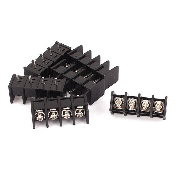 6 Pcs 4 Position Wire Connector Screw Barrier Terminal Strip Blocks AC ...