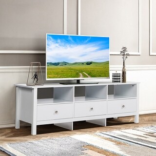 Concise Design Simple Spray Paint 3 Pump TV Cabinet, White - Bed Bath ...