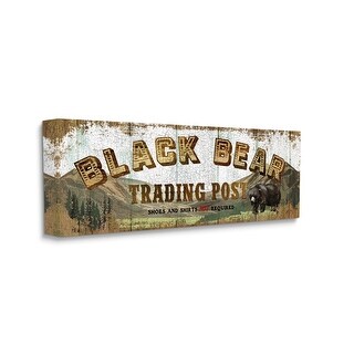 Stupell Black Bear Trading Post Rustic Forest Animal Canvas Wall Art ...