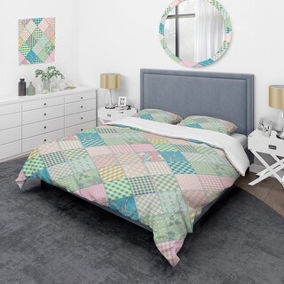 Designart 'Multicolor Quilting Patchwork I' Patterned Duvet Cover Set ...