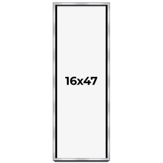 16x47 Shadow Box Frame Silver | 1.375 Inches Deep Real Wood - Bed Bath ...