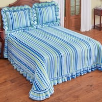 Classic Vertical Striped Design Plisse Bedspread - On Sale - Bed Bath ...