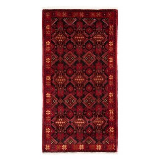 ECARPETGALLERY Hand-knotted Royal Baluch Black Wool Rug - 3'1 x 5'11 ...